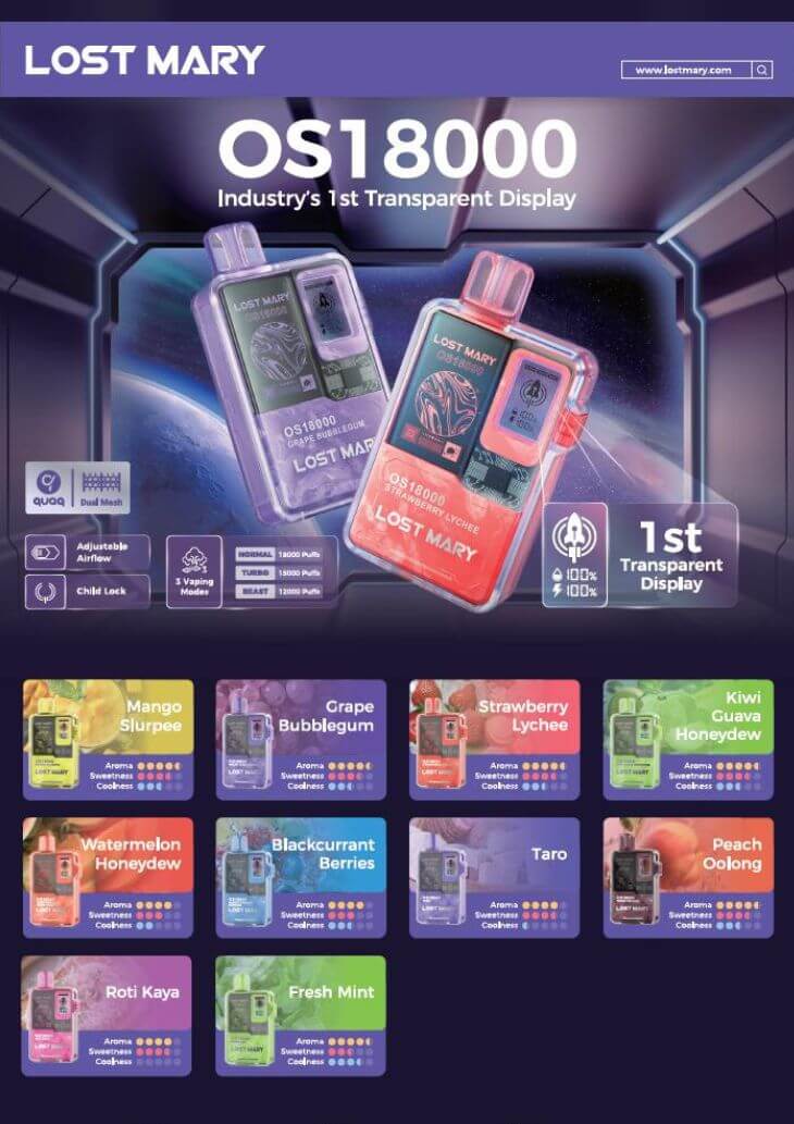 Lost Marry OS18000 Puffs Disposable – Tobacco House